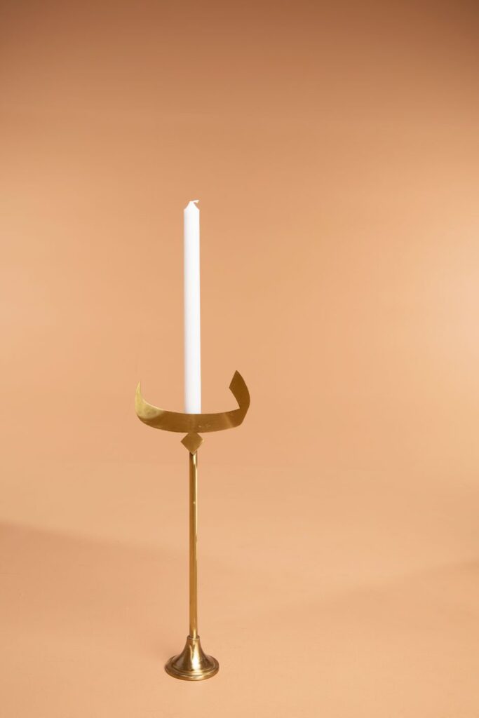 Alphabet Candlestick Holder – ecru