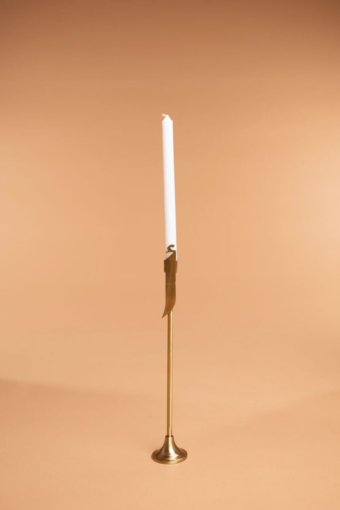 Alphabet Candlestick Holder – ecru