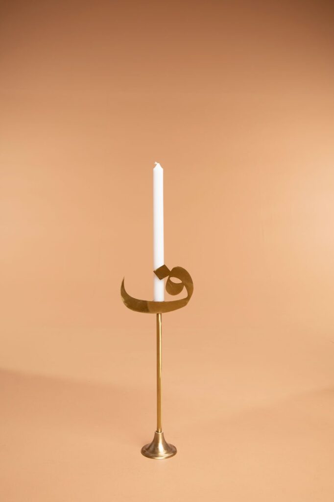 Alphabet Candlestick Holder – ecru