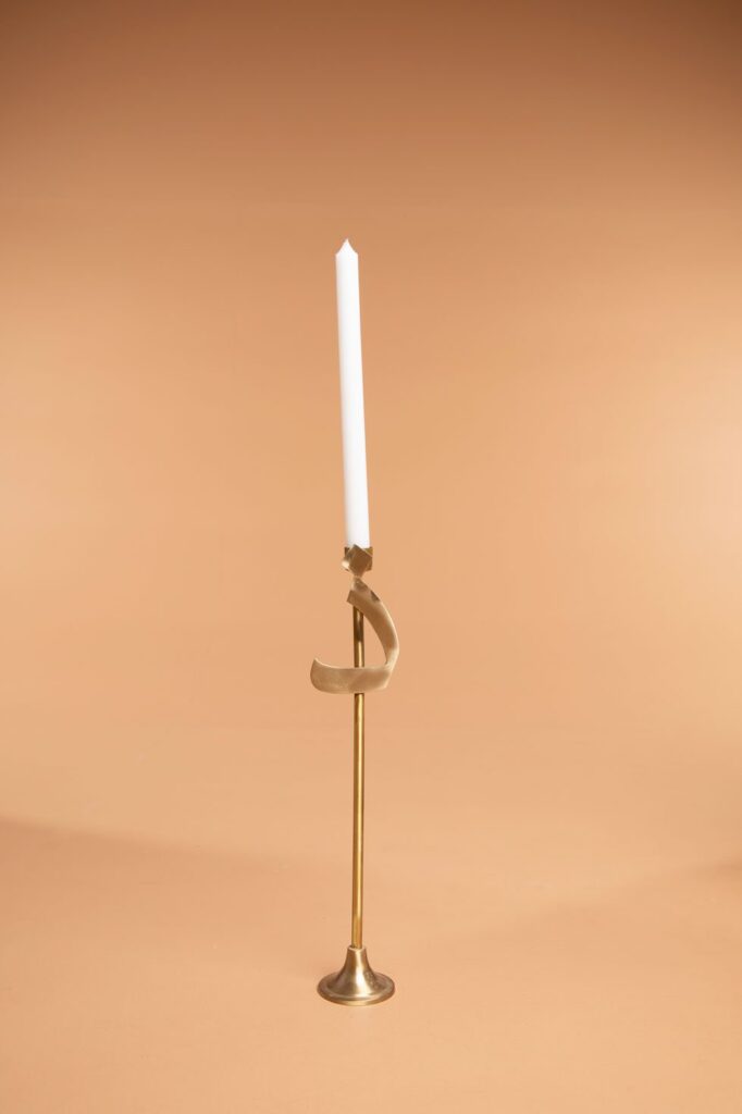 Alphabet Candlestick Holder – ecru