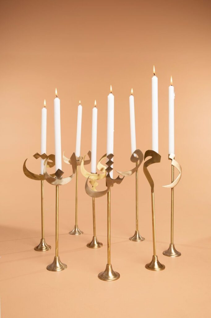 Alphabet Candlestick Holder – ecru