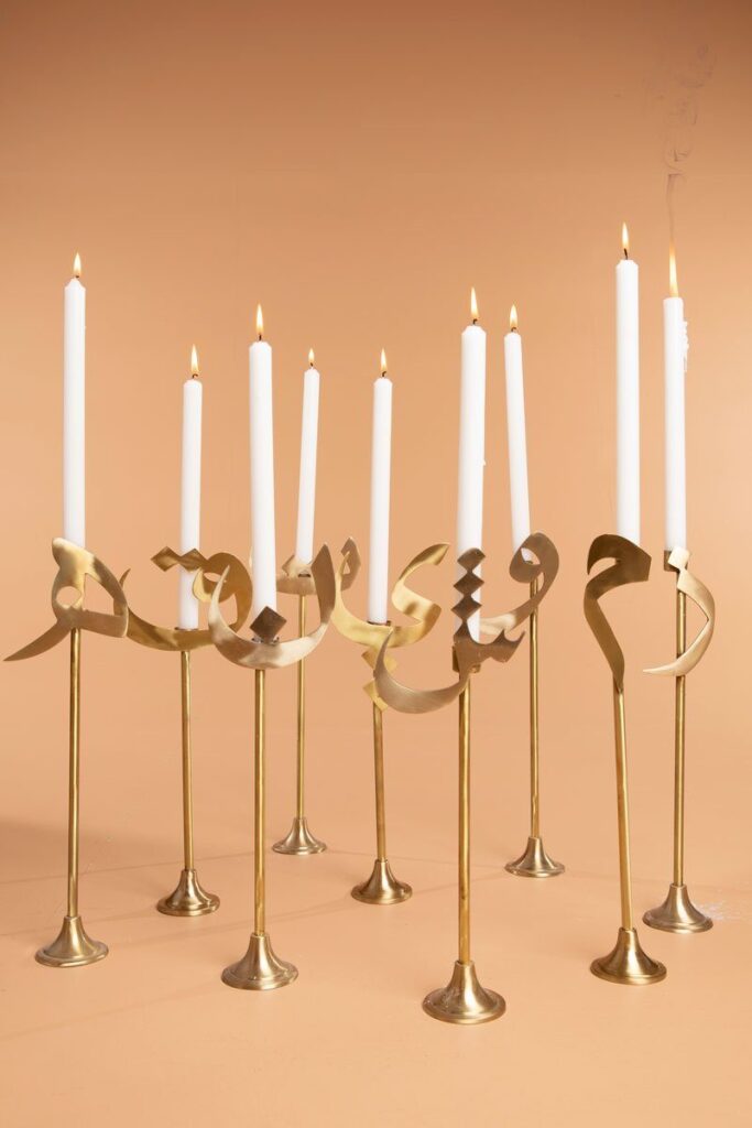 Alphabet Candlestick Holder – ecru